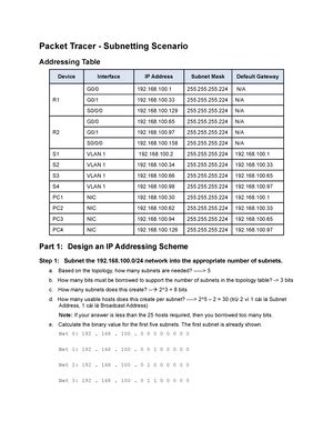 Pinging And Tracing Packet Tracer Pinging And Tracing To