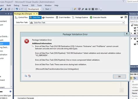 ssis cannot convert between unicode and non unicode string data types during import jim