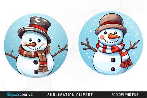 Watercolor Cute Snowman Graphics Clipart