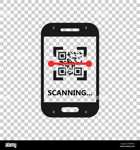 Qr Code Scan Phone Icon In Transparent Style Scanner In Smartphone