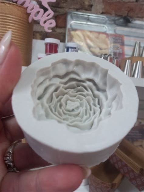 Molde Silicona Peonia Chica 6cm De Colores Reposteria