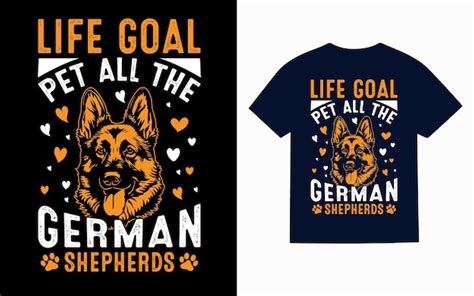 Diseño de camiseta de tipografía de perro pastor alemán diseño de