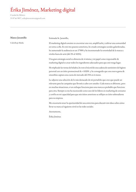 Ejemplos de Cartas de Presentación Marketing digital 2024 CVapp mx