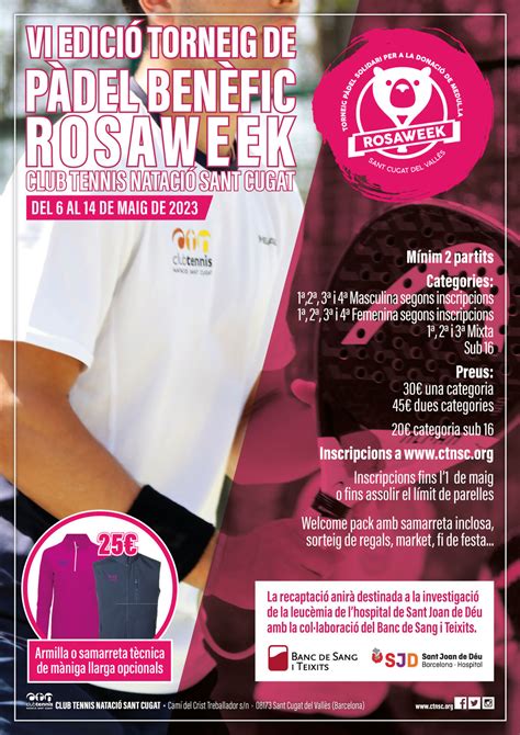 RosaWeek Ordre de joc Club Tennis Natació Sant Cugat CTNSC