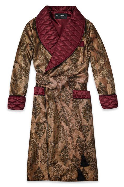 Men S Quilted Silk Luxury Dressing Gown Gentleman S Paisley Smoking