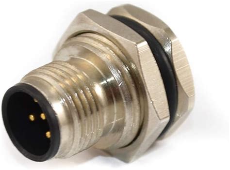Amazon Elecbee M12 5 Pin Panel Mount Connector Male Socket Front