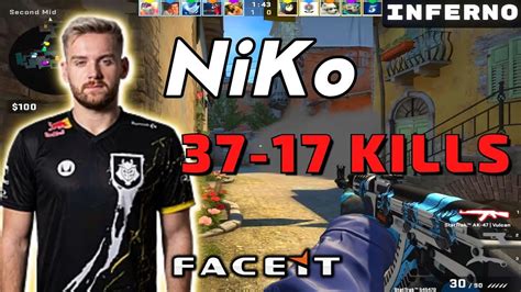 CSGO POV NiKo 37 17 Inferno 𝙒𝙞𝙣 16 14 Faceit 04 04 2023 YouTube