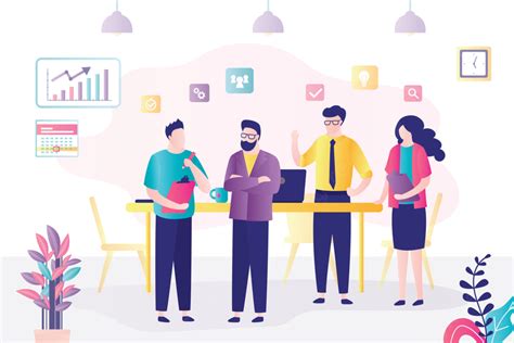 Group Of People Met On Business Conference Background Workplace