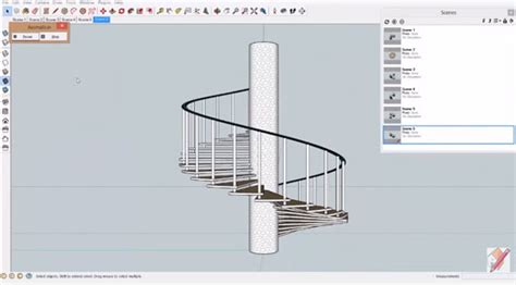 Spiral Staircase With Sketchup Sketchup Tutorial