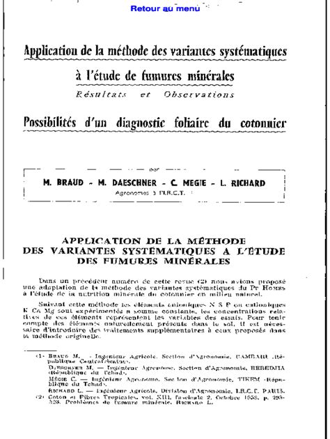 Remplissable En Ligne Agritrop Cirad Application De La Mthode Des