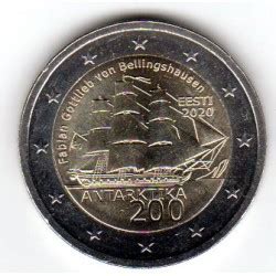 2 Euros commémorative Estonie Découverte Antarctique 2020