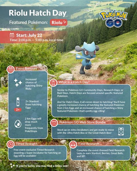 Pokémon GO Hatch Day Event Riolu PocketMonsters Net