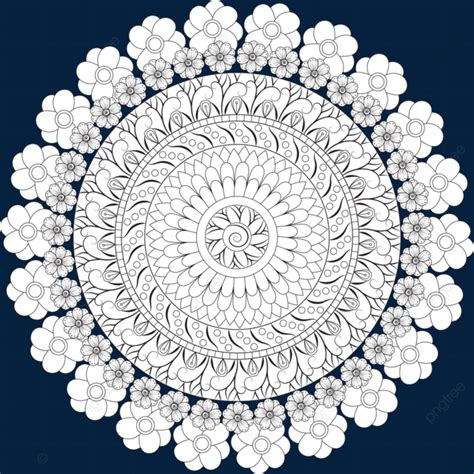 P Gina Para Colorear Adultos Mandala Vector Png Mandalas Adultos