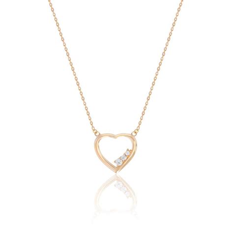 Collier Coeur Oxydes de Zirconium Plaqué Or 45 cm Naïades Ocarat