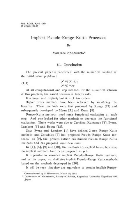 pdf implicit pseudo runge kutta processes dokumen tips