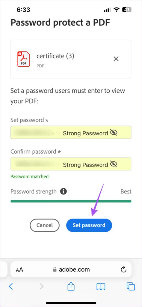 how to add password to a pdf file on iphone and ipad 2023