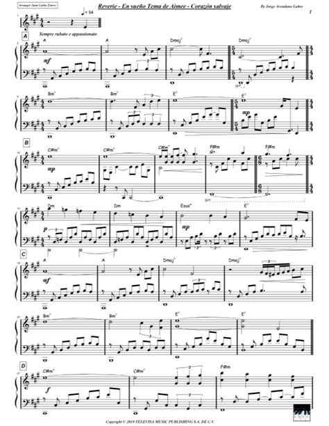 Reverie Ensueno Arr Juan Carlos Esteve Gran Coda By Jorge Avendano