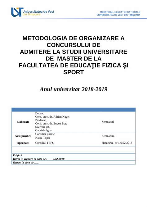 PDF METODOLOGIA DE ORGANIZARE A CONCURSULUI DE ADMITERE LA Art 3