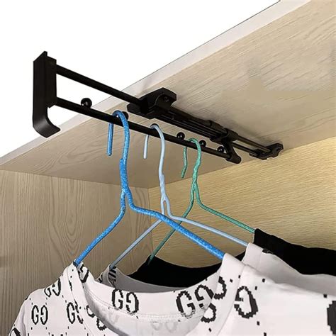 Heavy Duty Retractable Closet Pull Out Rod Wardrobe Clothes Hanger