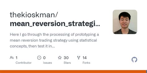 Github Thekioskman Mean Reversion Strategies Here I Go Through The