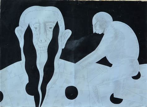 Javier Pagola 1992 Subalterno dibujo técnica mixta papel enmarcado