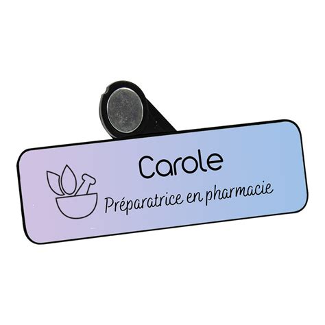 Badge nominatif personnalisé Badge à clip magnétique à votre nom