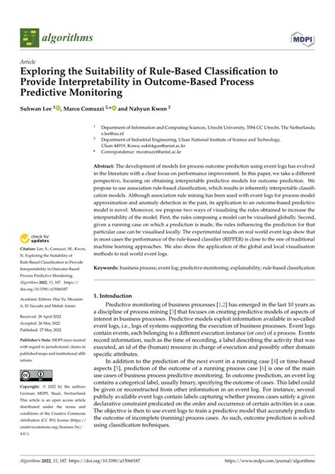 pdf exploring the suitability of rule based classification to provide interpretability in