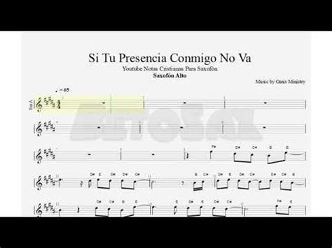 Si Tu Presencia Conmigo No Va Oasis Ministry Saxofón Alto Partitura