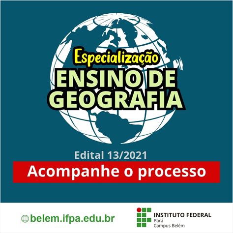 Especialização em Ensino de Geografia acompanhe o processo de seleção