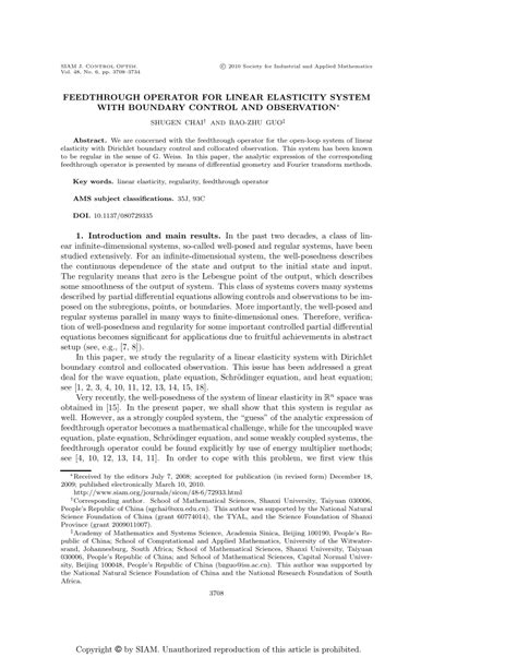 pdf feedthrough operator for linear elasticity system with boundary control and observation