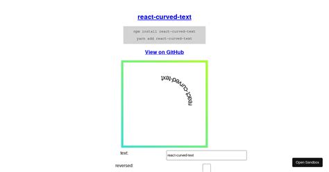 react curved text examples codesandbox