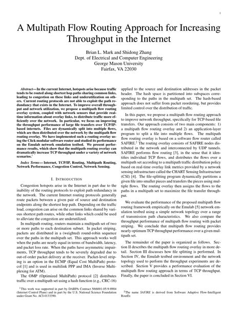pdf a multipath flow routing approach for increasing throughput in the internet