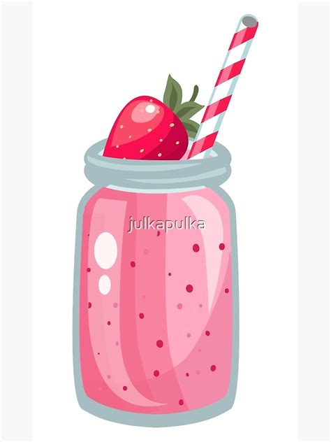 Strawberry Berry Smoothie Sweet Pink Healthy Dessert Colorful Vector