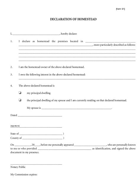 Fillable Online DECLARATION OF HOMESTEAD Fax Email Print PdfFiller