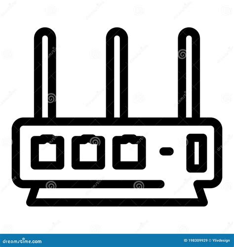 Estilo De Esquema De Icono De Enrutador Wifi Ilustración del Vector