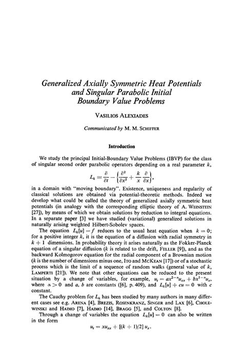 pdf generalized axially symmetric heat potentials and singular parabolic initial boundary