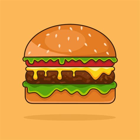 ilustração em vetor hambúrguer dos desenhos animados adequado para