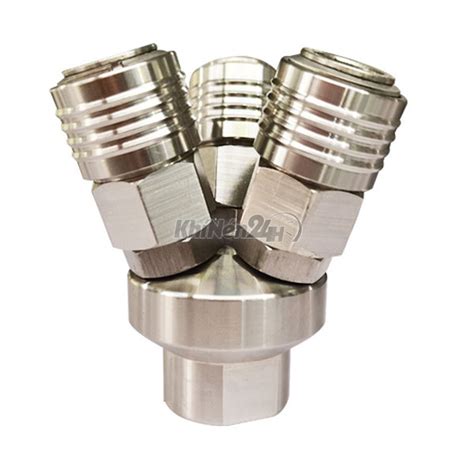 Chạc chia 2 và 3 đầu khớp nối nhanh khí nén inox 304 chịu áp lực cao