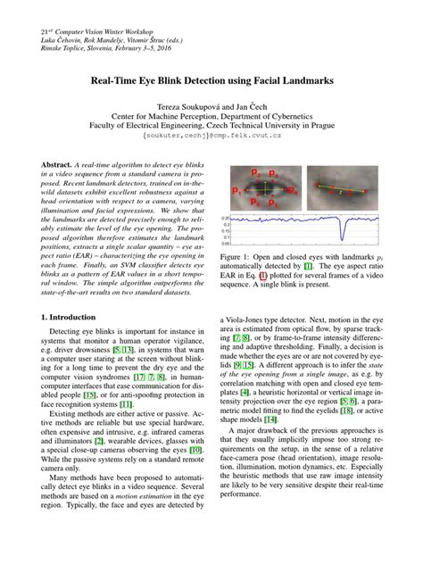 real time eye blink detection using facial landmarks pdf accuracy and precision computer