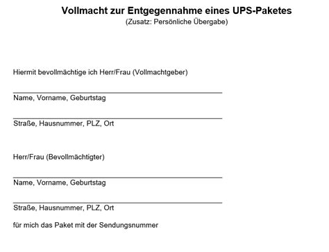 Vorlage Für Ein Vollmachtsschreiben