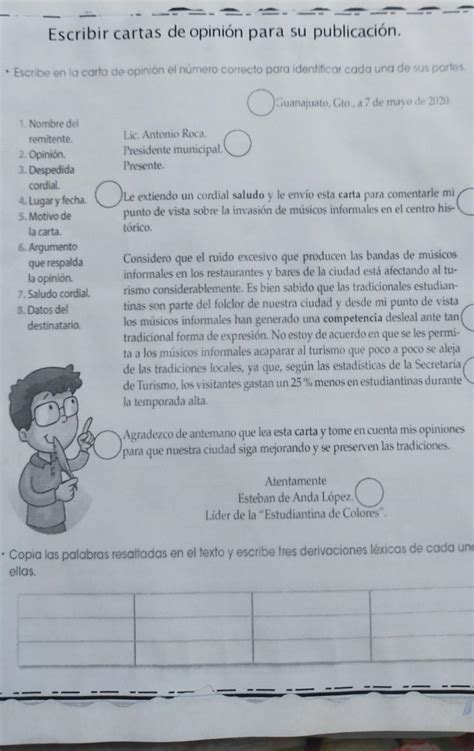 escribir cartas de opinión para su publicación escribe en la carta de