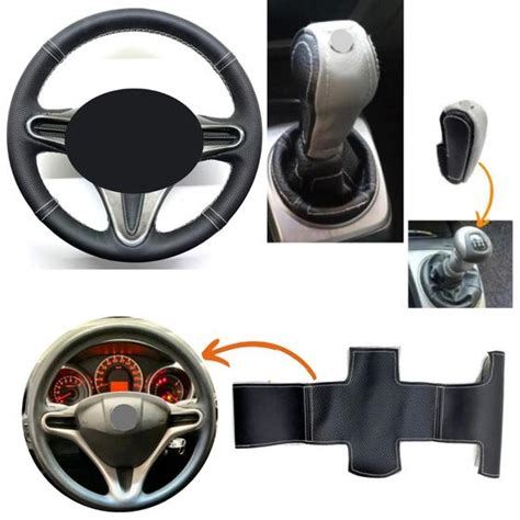 Kit Capas Couro Manopla C Mbio Manual E Volante Honda New Civic