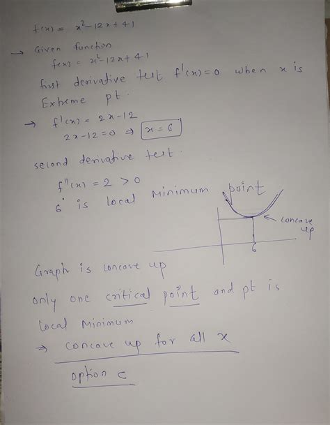 [solved] determine where the given function is concave up and where it is course hero