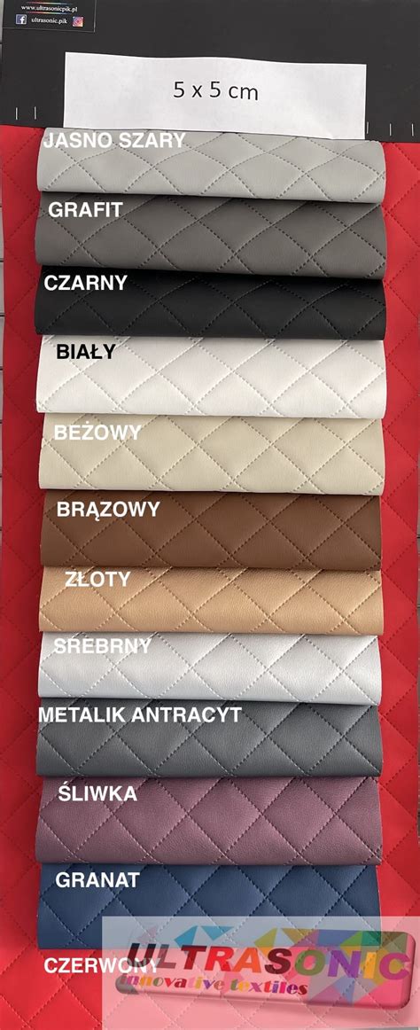 SOFT Eco Eko skóra pikowana 5x5 Tkanina tapicerska Materiał obiciowy