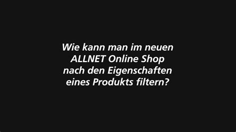 Allnet Online Shop Filterung Youtube