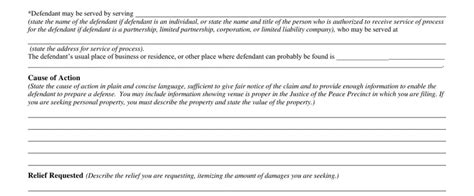Texas Small Claims Form Fill Out Printable PDF Forms Online