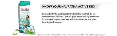 Navratna Cool Talc Active Deo Talcum Powder Body Odour Protection