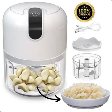 Mini Processador Elétrico de Alimentos Portátil 3 lâminas de aço
