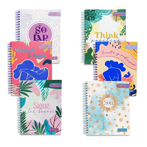 Cuadernos Universitarios Pasta Dura Flower Power 100 Hojas Cuadros