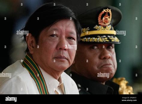 Philippine President Ferdinand Marcos Jr Left Sits Beside Philippine